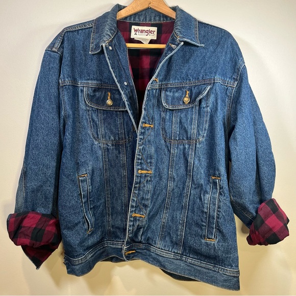 Wrangler | Jackets & Coats | Wrangler Jacket Denim Flannel Sz Xl | Poshmark